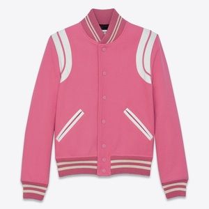 Yves Saint Laurent | Jackets & Coats | Ysl Teddy Jacket In Rose Virgin ...